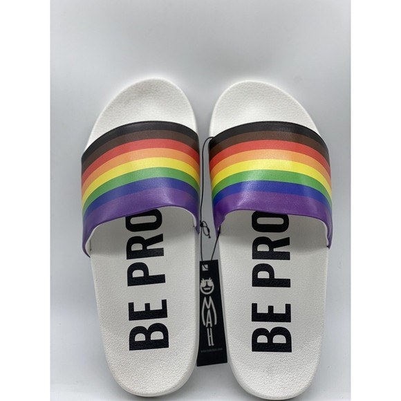 Shoes | Mah Gender Neutral Be Proud Slides Lgbtq Rainbow Size 1315 ...